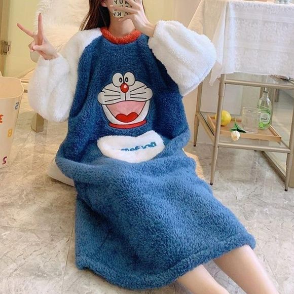 None | Intimates & Sleepwear | Doraemonplushsleepgown Smart Robot Cat ...